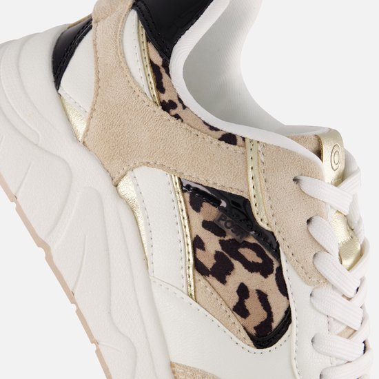 POSH by Poelman Leopard Sneakers beige Textiel - Dames - Maat 38 | bol