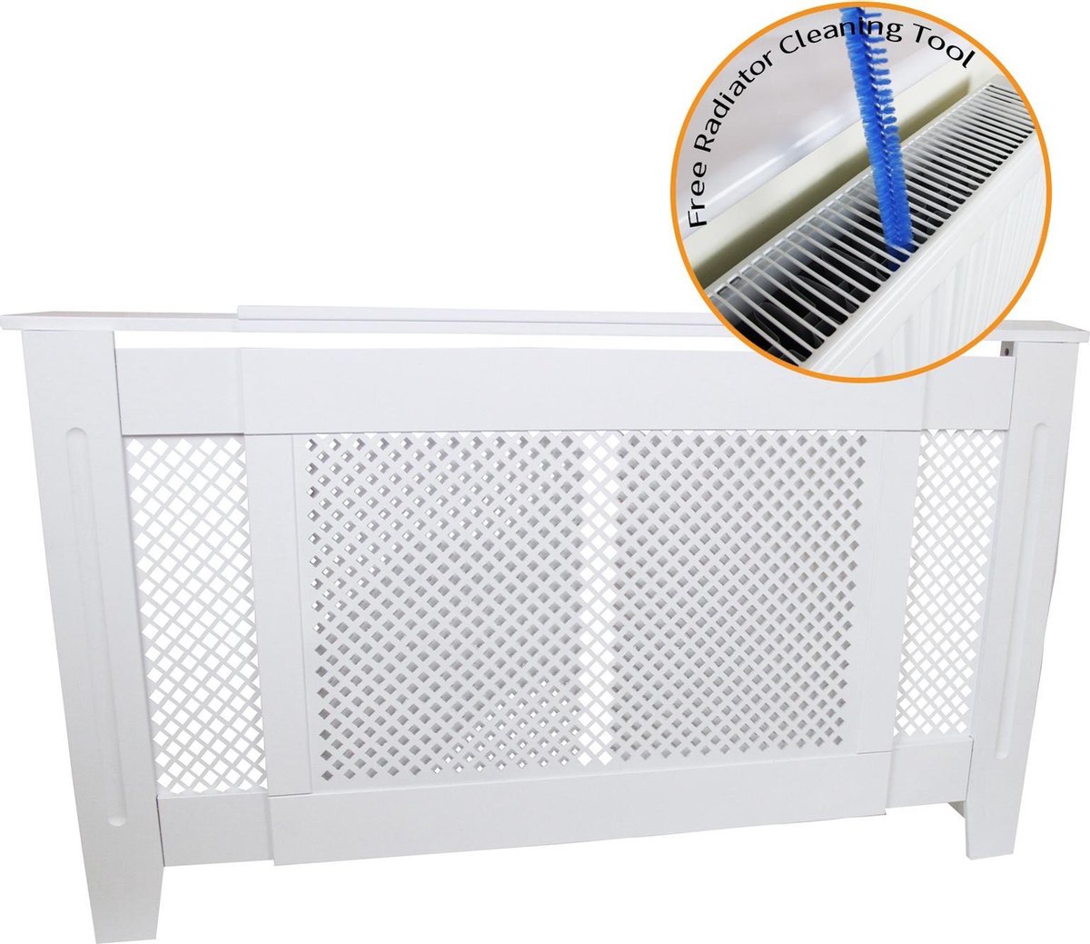 Adjustable Radiator Cover MDF White 1400mm - 1920mm | bol.com