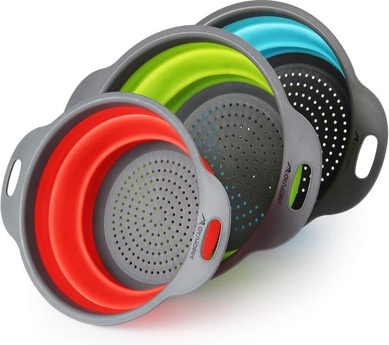 Virklyee Opvouwbare Fruit en Groente Filter opvouwbare siliconen zeef ...