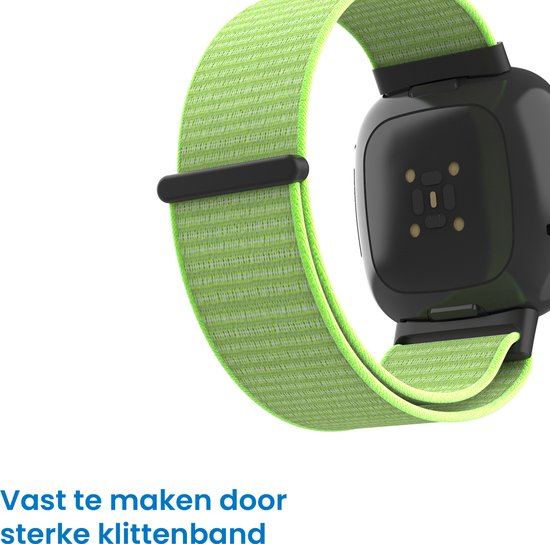 YONO Nylon Velcro Bandje geschikt voor Fitbit Versa 4 / Sense 2 ...