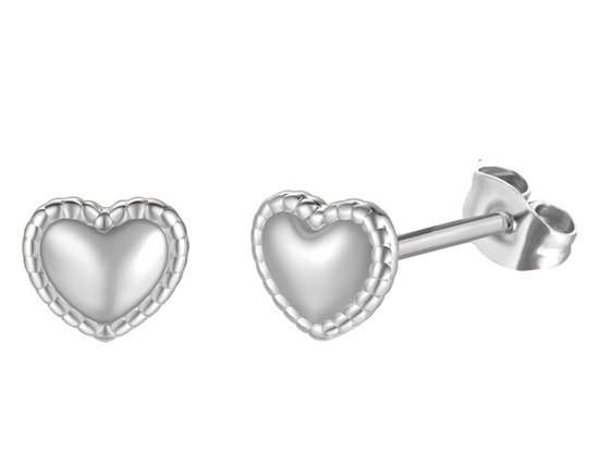Oorbellen Hart - RVS - 5 mm - Zilverkleurig | bol