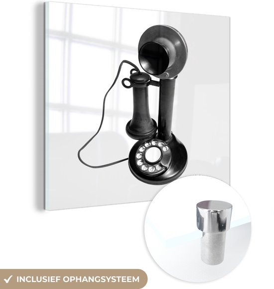 MuchoWow® Glasschilderij 20x20 cm - Schilderij acrylglas - Een retro ...