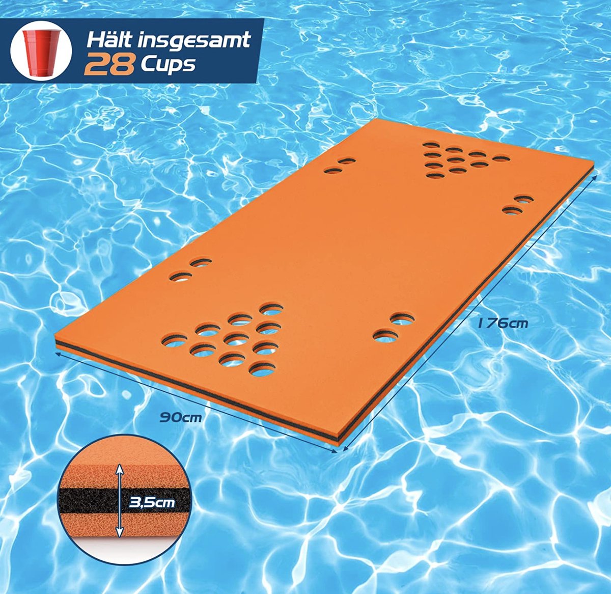 Mara Beerpong Luchtbed - Bierpong Zwembad - Watermat - Zwemmat ...