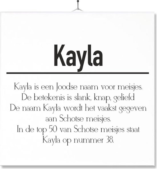 Tegel Met Opdruk | Betekenis | Kado | Cadeau | Met Naam - Kayla | bol.com