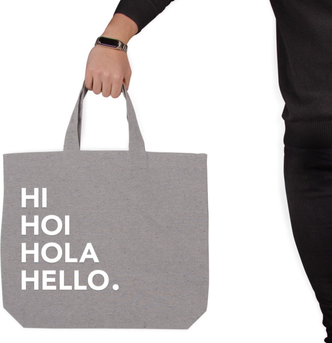 Hi Hoi Hola Hello Tote Bag Draagtas - Dames - Katoenen Tas - Winkelen ...