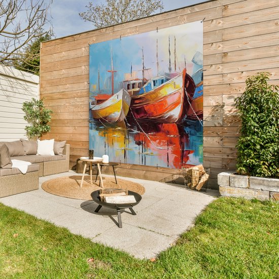 Tuin poster Boten - Kunst - Kleuren - Schilderij - 200x200 cm ...
