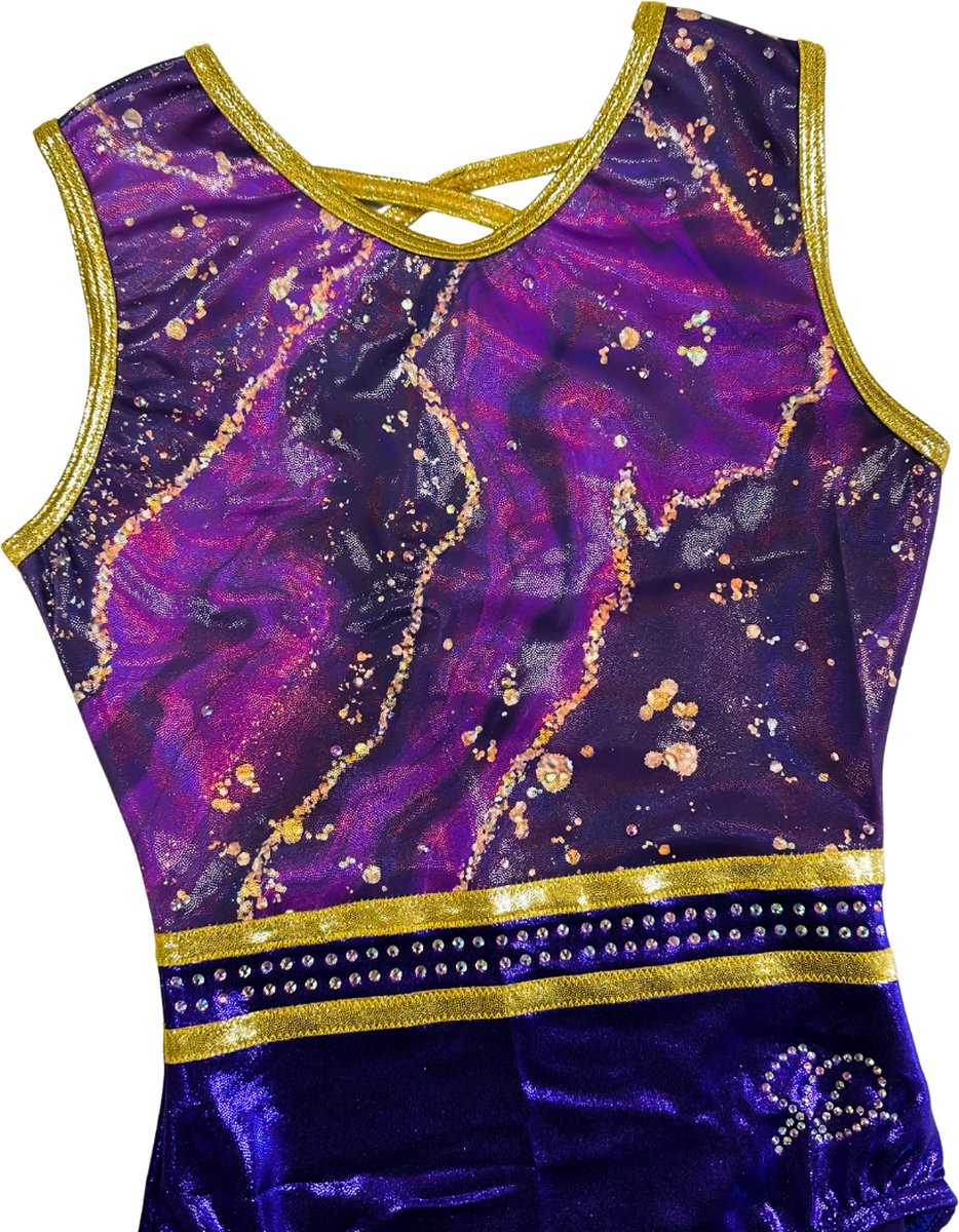 Sparkle&Dream Turnpakje Liz Marble Paars - Maat ALA XS/S - Gympakje voor Turnen, Acro,... | bol.com