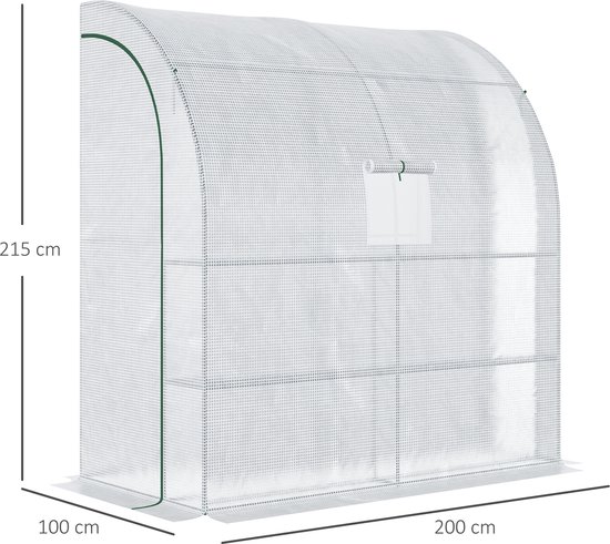 Outsunny Folie broeikas met 4 planken 845-304V04 | bol