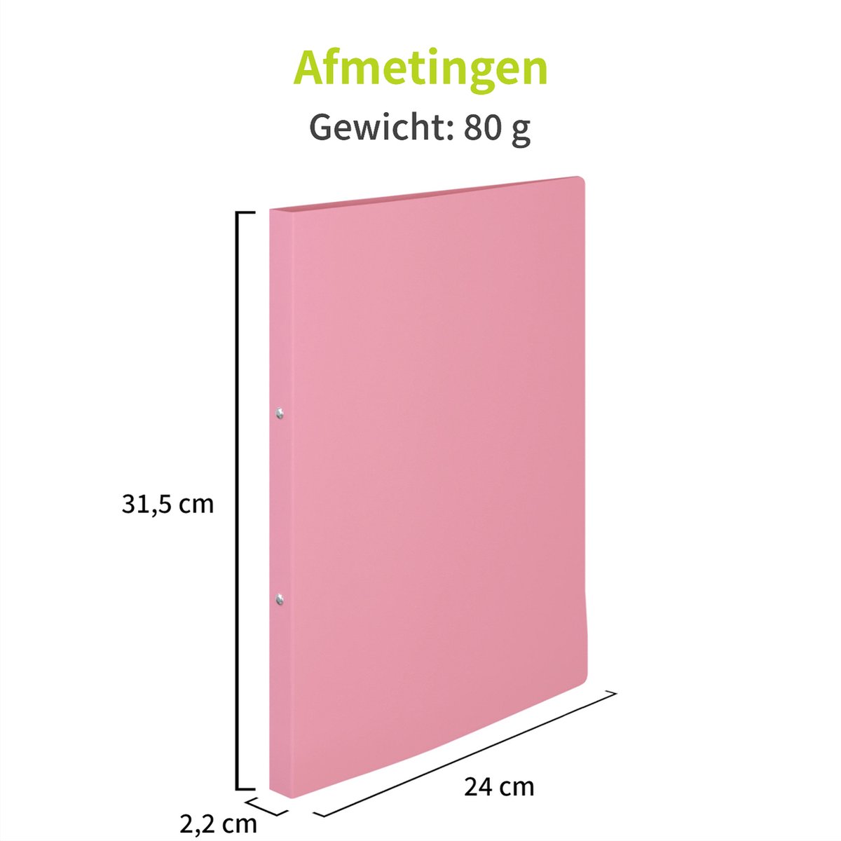 ACROPAQ - 12 x Ringmap - A4 met 2 ringen, Esthetisch mooie pastel ...