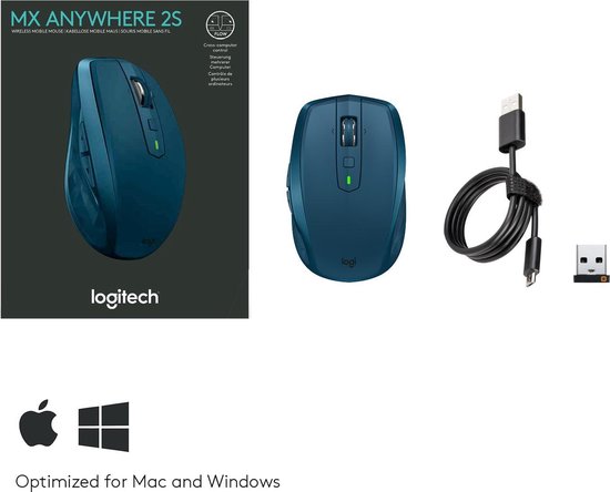 bol.com | Logitech MX Anywhere 2S - Draadloze Muis - Donkerblauw