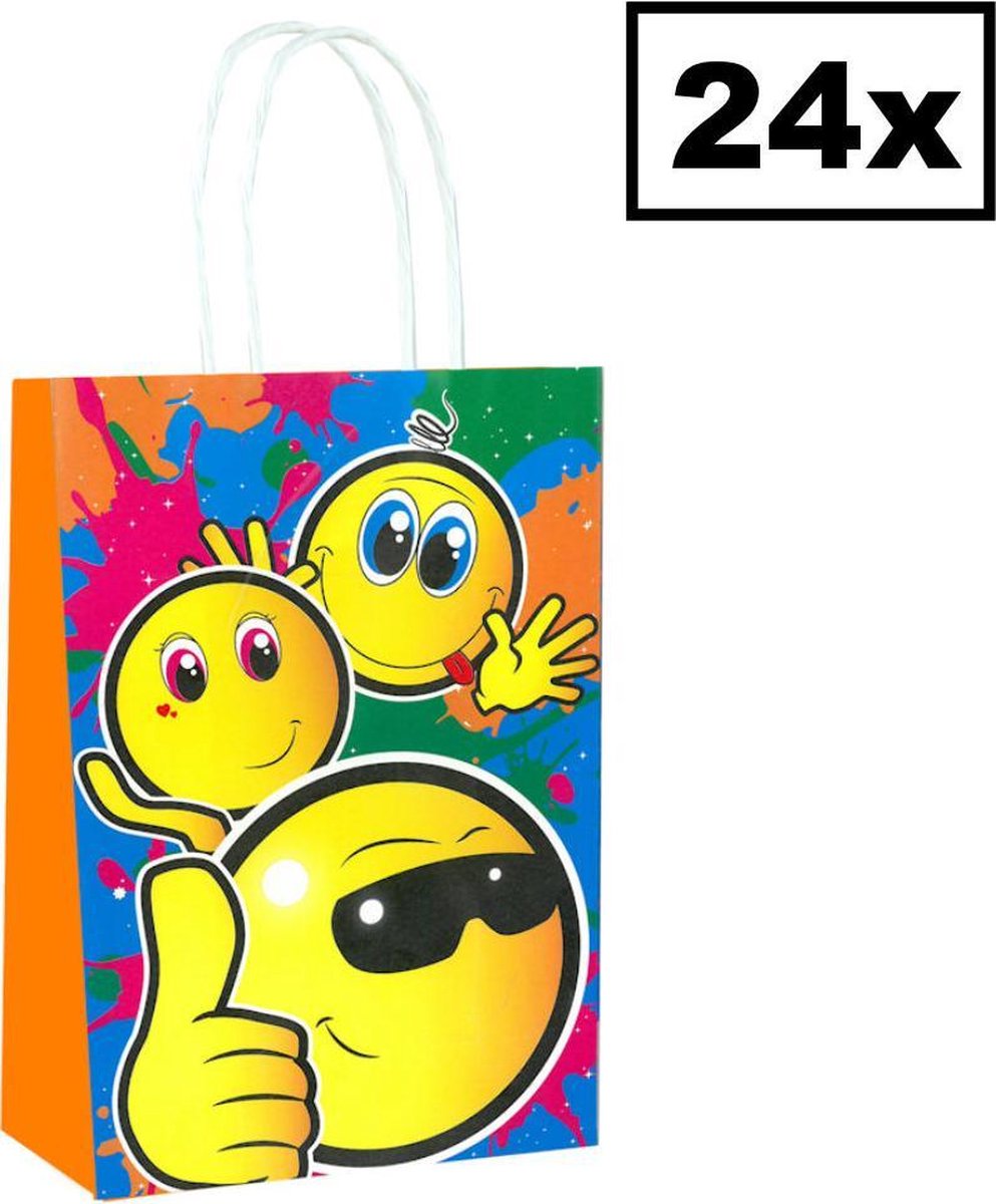 Decopatent® 24 STUKS Smiley Traktatie Uitdeel papieren zakjes met ...