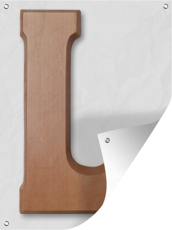 Tuinschilderij De chocolade letter L tegen een witte achtergrond ...