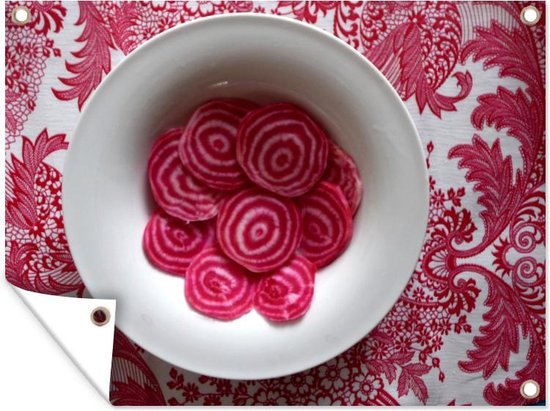 Betteraves rouges tranchées dans un bol blanc Affiche de jardin 40x30 ...