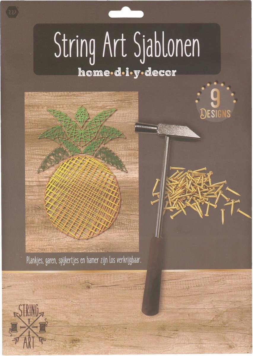 String art sjablonen | 9 designs | String art | Hobby | A4 formaat ...