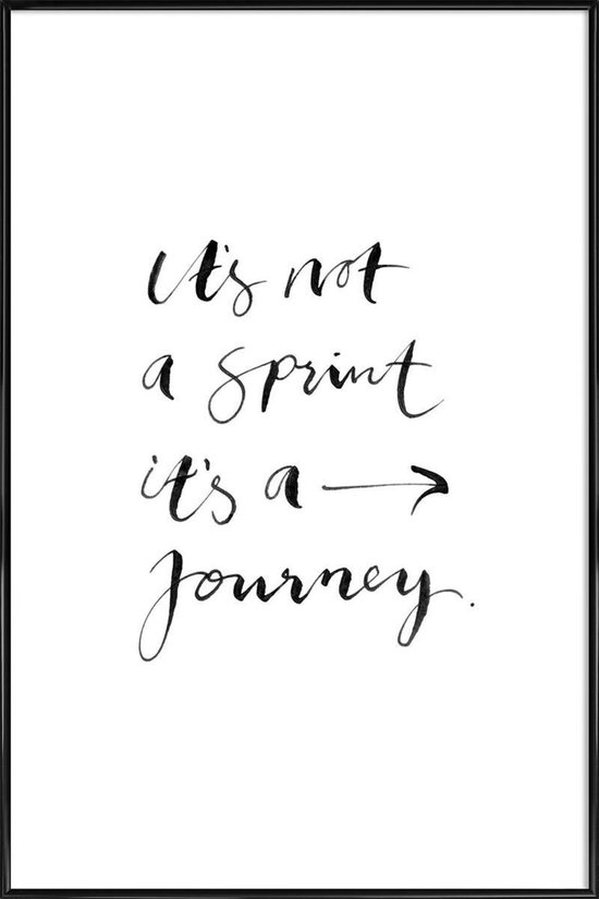 JUNIQE - Poster in kunststof lijst Journey -20x30 /Wit & Zwart | bol.com