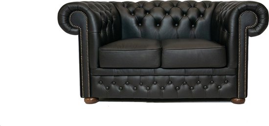Chesterfield Bank First Class Leer | 2-zits | Shiny Zwart | 2 tot 4 ...