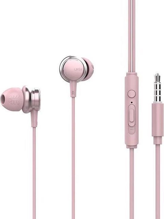 UiiSii HM9 Roze - Metalen In-Ear Oordopjes - Oortjes met draad en microfoon | bol
