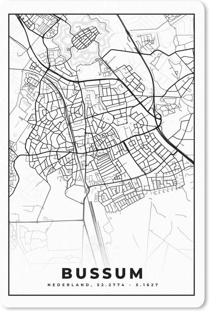 Kaart - Bussum - Zwart - Wit | bol.com