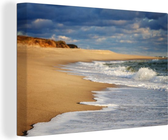 Canvas Schilderij Golven op het strand van de Cape Cod National Seashore - 140x90 cm -... | bol.com
