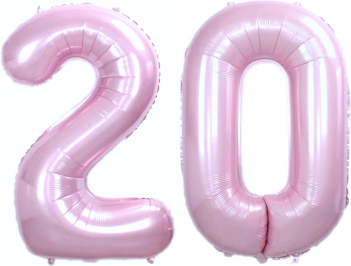 Ballon Cijfer 20 Jaar Roze Verjaardag Versiering Cijfer Helium ...