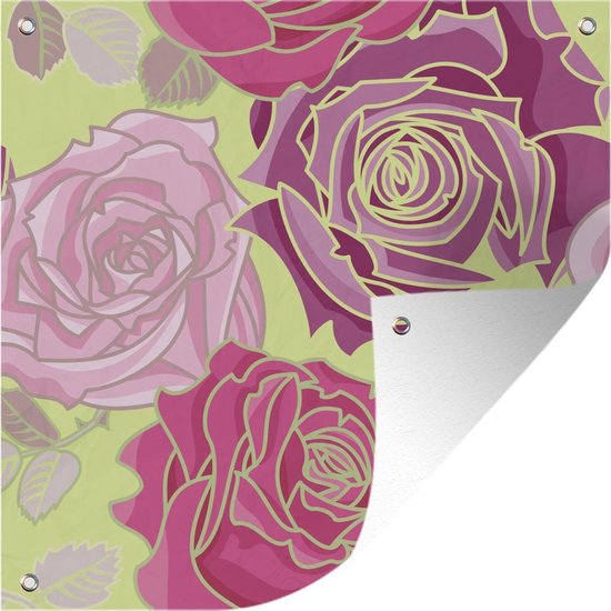 Posters de jardin Roses - Rose - Motifs - 50x50 cm - Toile de jardin ...