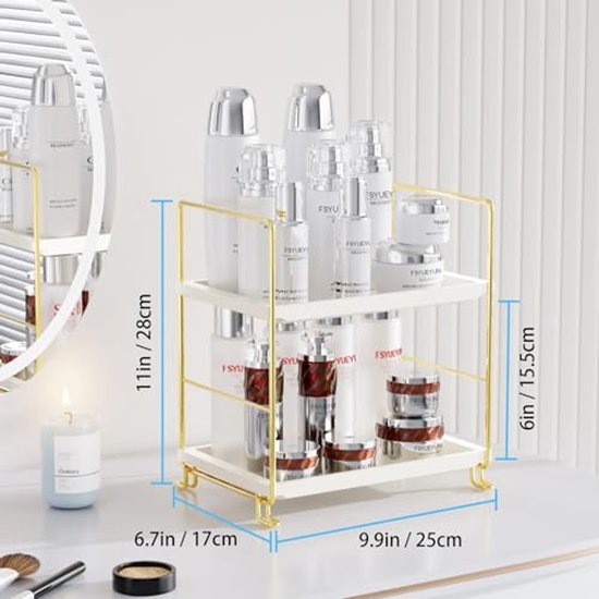 FSyueyun 2 Tier Make-up Rack Organizer Keuken Kruidenrek Badkamer ...