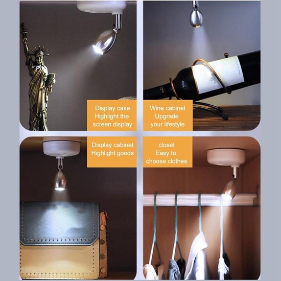 RGB LED Spotlight Accentverlichting op batterijen - Draadloos en ...