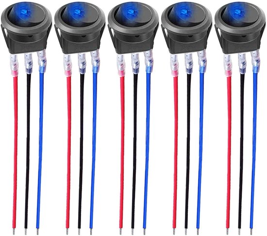 Wipschakelaar 12V 20A / 24V 10A LED Rocker tuimelschakelaar (met 16AWG ...