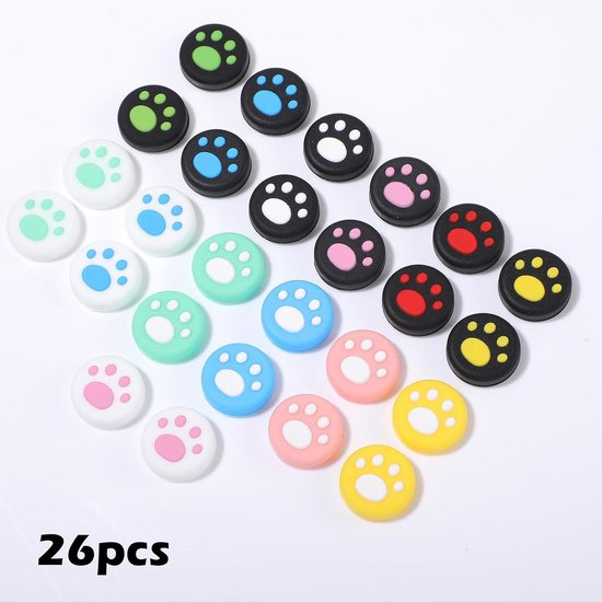 Thumb Grip Set - 28pcs Cute Cat Claw Design - Soft Silicone Caps for ...