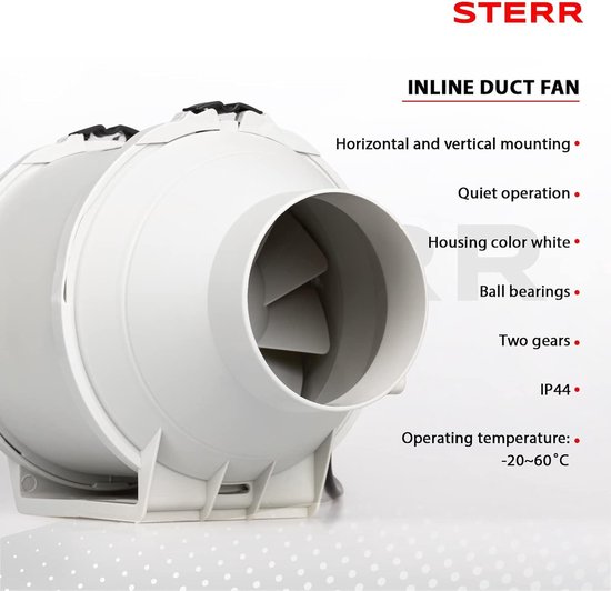 Inline afzuigventilator DFA100 kanaalventilator 100 mm met laag ...