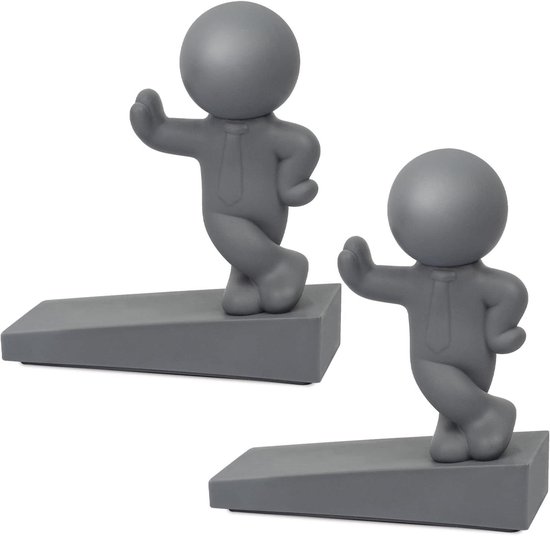 Decoratieve deurstopper - Leuke deurstop 2 stuks, grijs (gepatenteerd ...