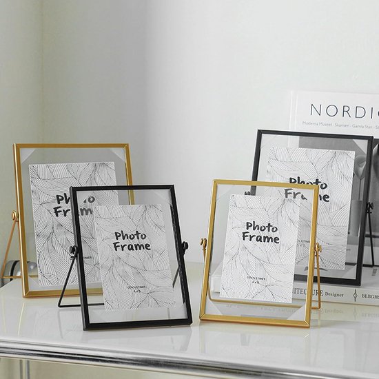 Double-Sided Glass Photo Frame for Pressed Flowers and Artwork - Black ...