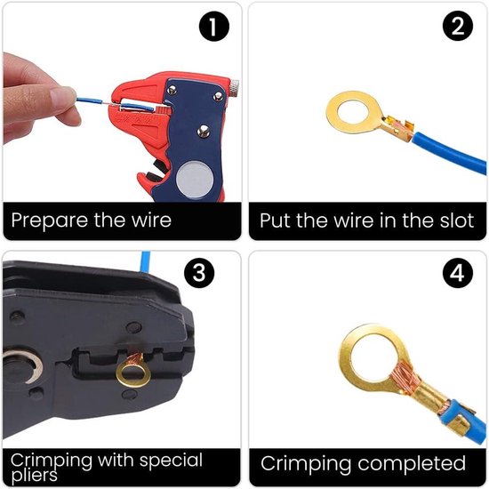 150 Stuks Messing Ring Terminal Kabelschoenen Draad Terminal Crimp ...