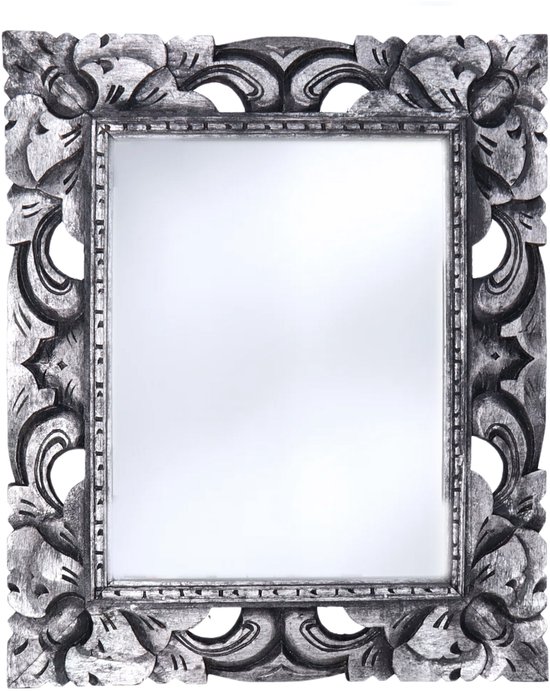 Home & Styling Wandspiegel Baroque - zilver - mdf frame - brede lijst ...