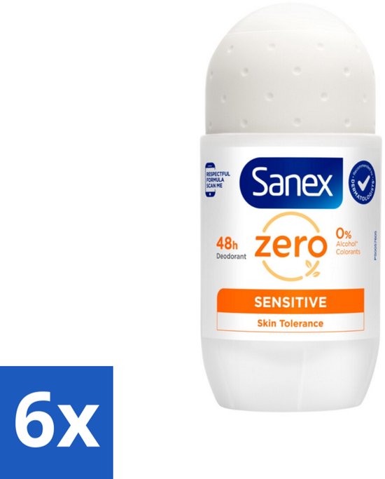 Sanex - Deodorant - Roller - Zero% - Sensitive - Zonder Alcohol ...