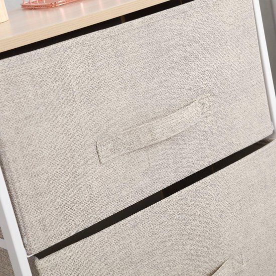 Narrow Metal Chest of Drawers with 4 Drawers - Beige - 45 x 30 x 94 cm ...