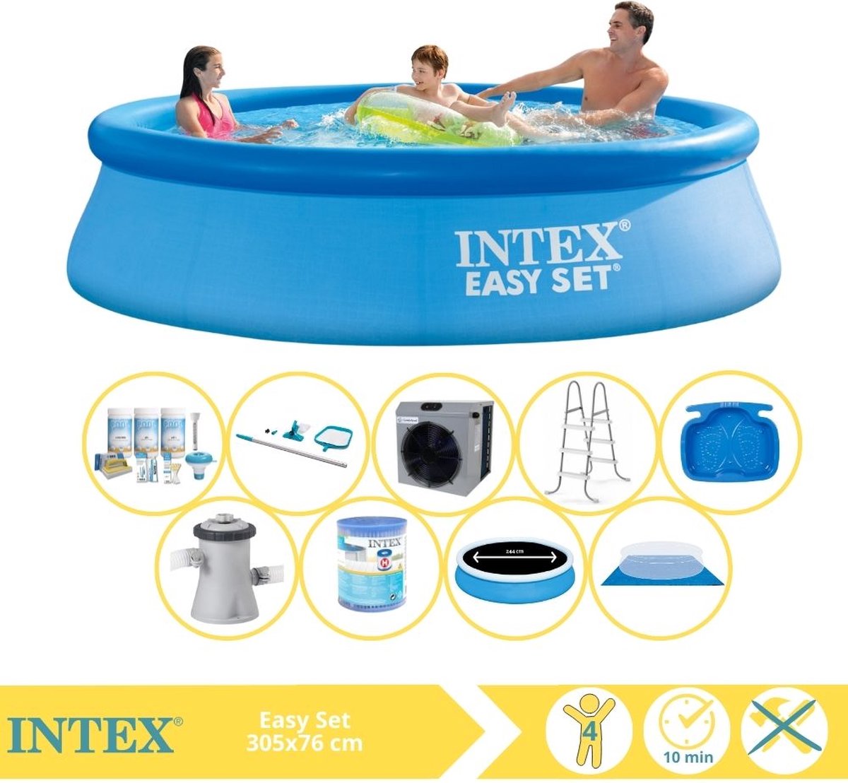 Intex Easy Set Zwembad - Opblaaszwembad - 305x76 cm - Inclusief ...