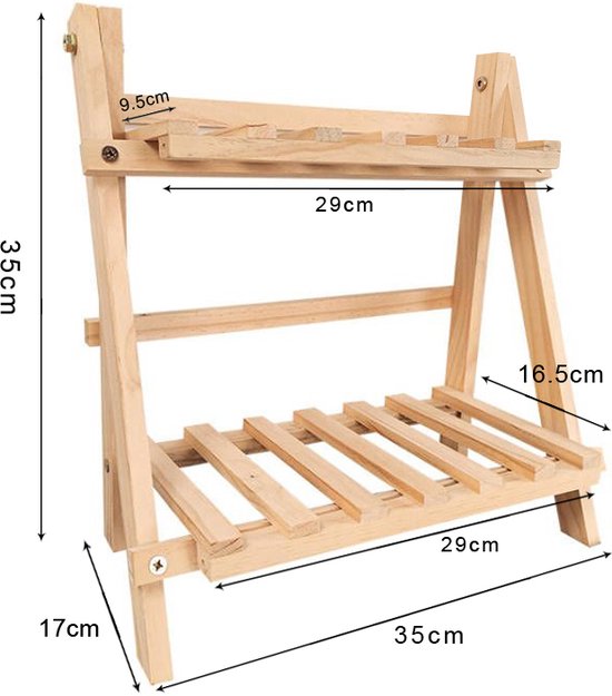 opvouwbare Houten Bureau Organiser - Bureau opbergrek van hout-2 ...