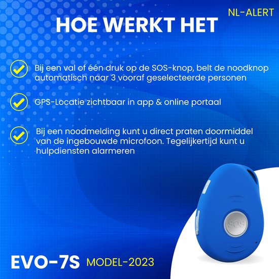 PEEKGUARD© - EVO 7S 4G Blauw - SOS Noodknop - Alarmknop voor Personen ...