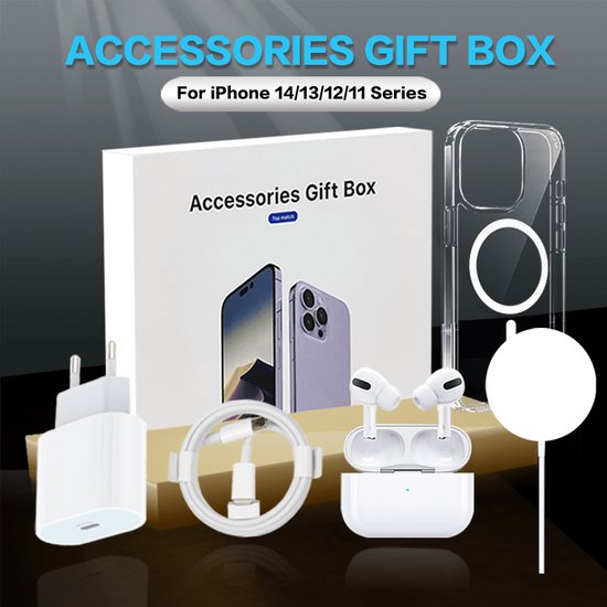 Vitalify® 5- in 1 Accessoires Gift Box voor Iphone 13 Pro (geschikt ...