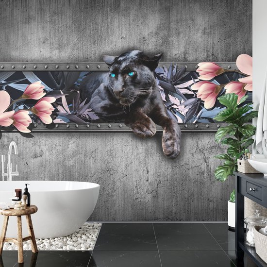 Fotobehang Panter Met Magnoliabloesems | bol