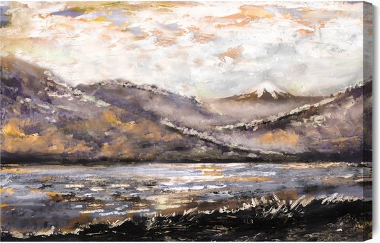 Schilderijkoning - Canvas Schilderij Abstract Berglandschap - 40 x 30 cm | bol