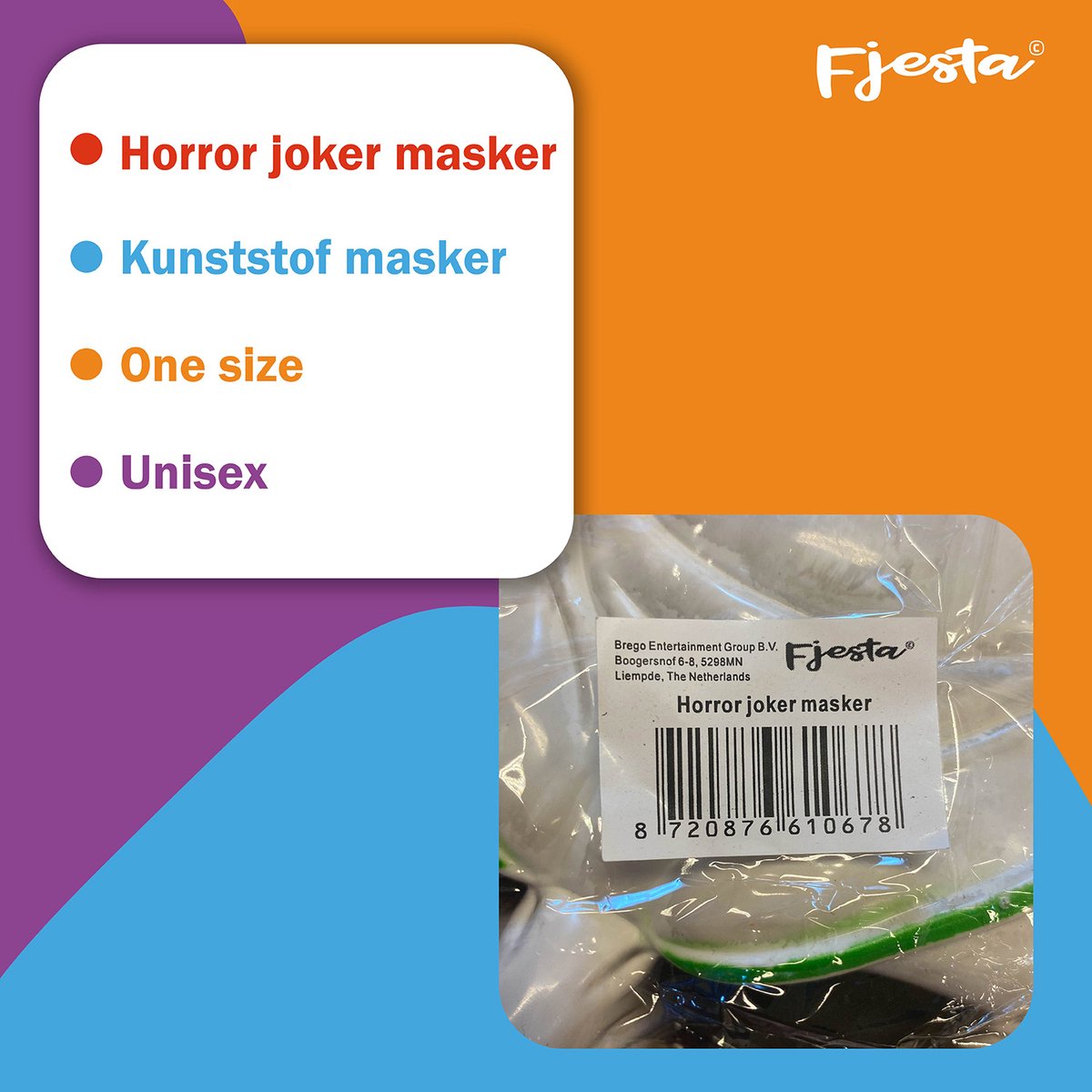 Fjesta Joker Masker - Halloween Masker - Halloween Kostuum - Carnaval ...