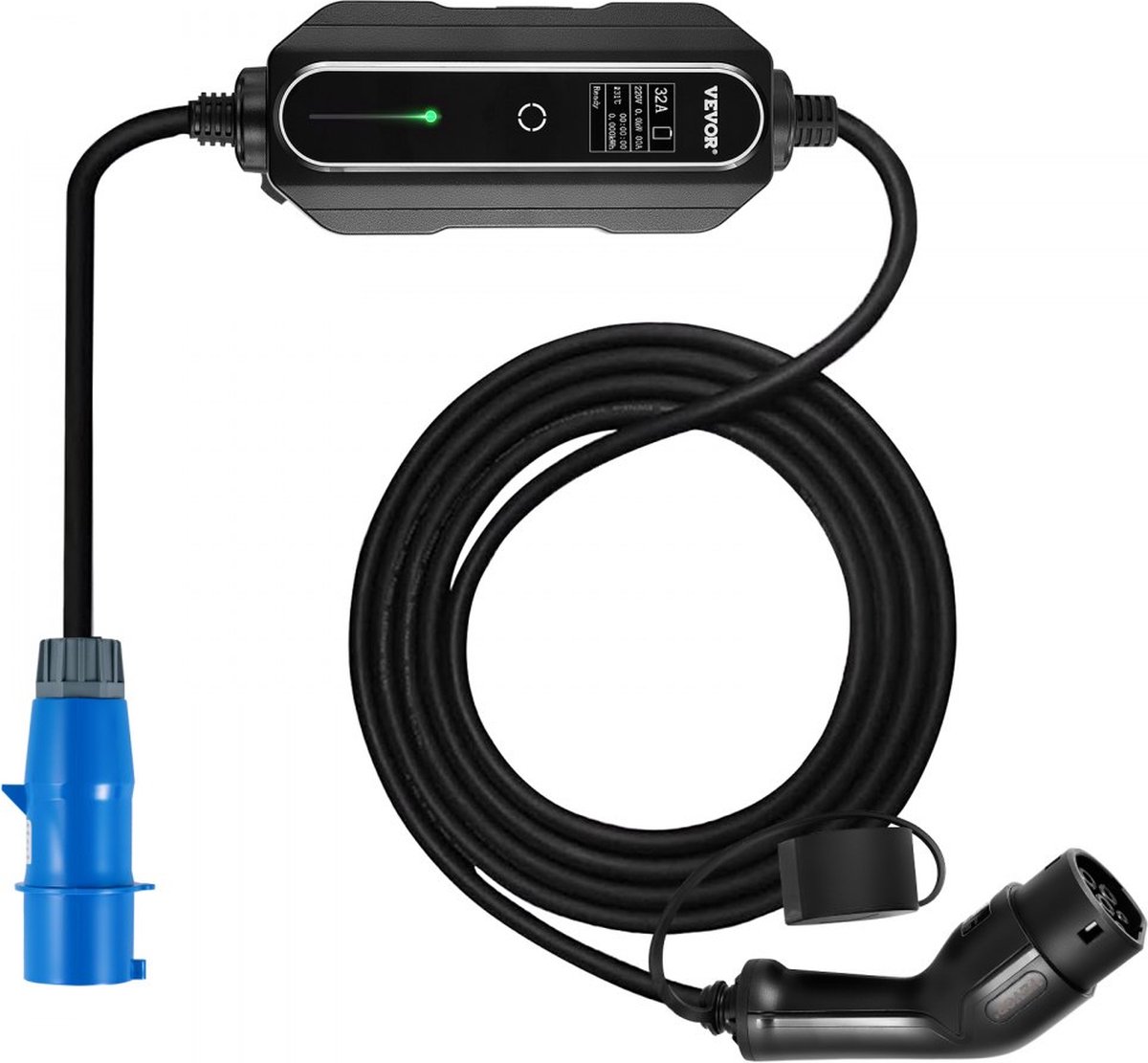 Dakta® Draagbare EV-oplader Kabeltype 2 CEE 3-pins Stekker 32A 7,5m 7 ...