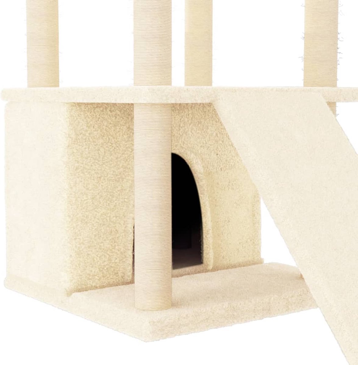vidaXL Kattenmeubel met sisal krabpalen 133 cm crèmekleurig | bol.com