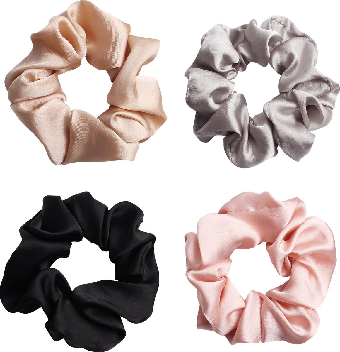 Somstyle 4x Haar Scrunchies - Satijn Elastiek - Dames Haaraccessoires ...