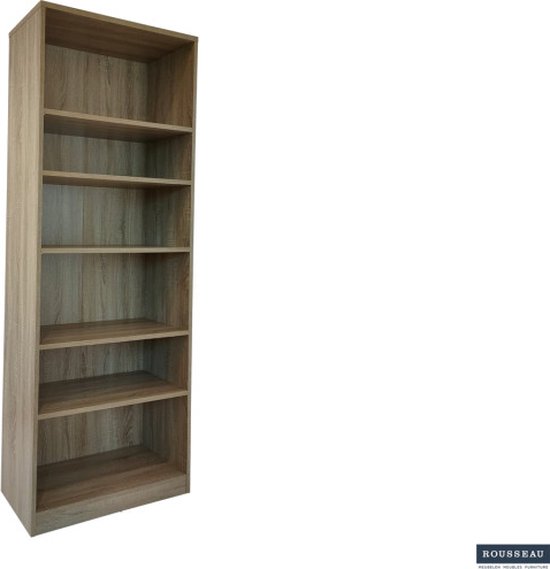 Boekenkast 'Space' 5 legplanken Sonoma, , Spaanderplaat, ABS boorden en ...