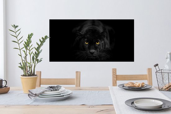 Muurstickers - Sticker Folie - Panter - Dieren - Zwart - Ogen - 80x40 cm - Plakfolie -... | bol