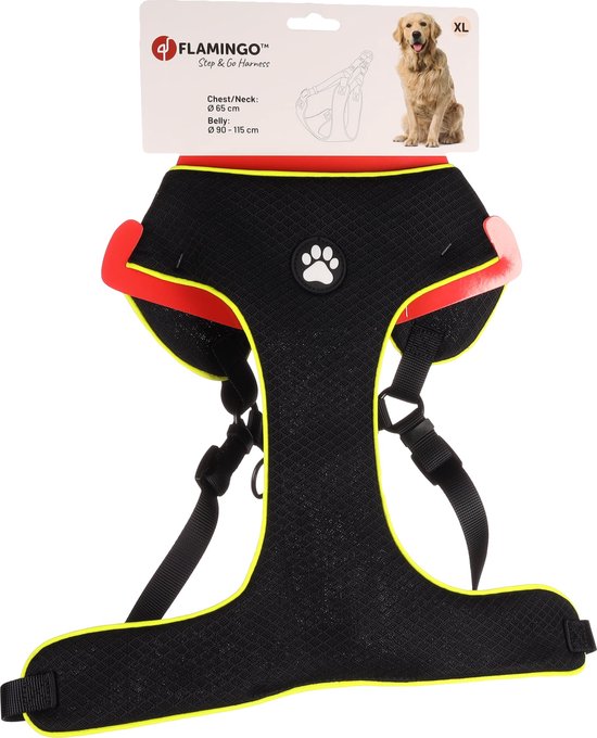Flamingo Tasha Step&go - Harnas Honden - Harnas Step&go Tasha Zwart Xl ...