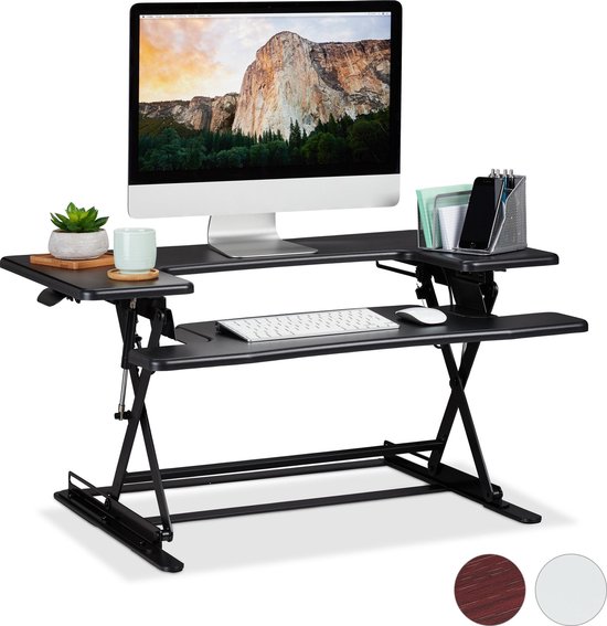 relaxdays Zit-sta verhoger - bureau verhoger - staand werken - hoogte ...